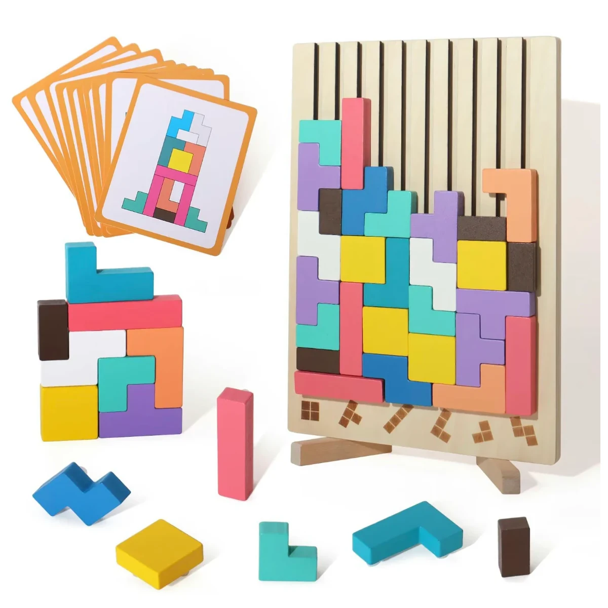 Vriendelijk Houten Stapelpuzzel - Montessori Speelgoed - NLGets